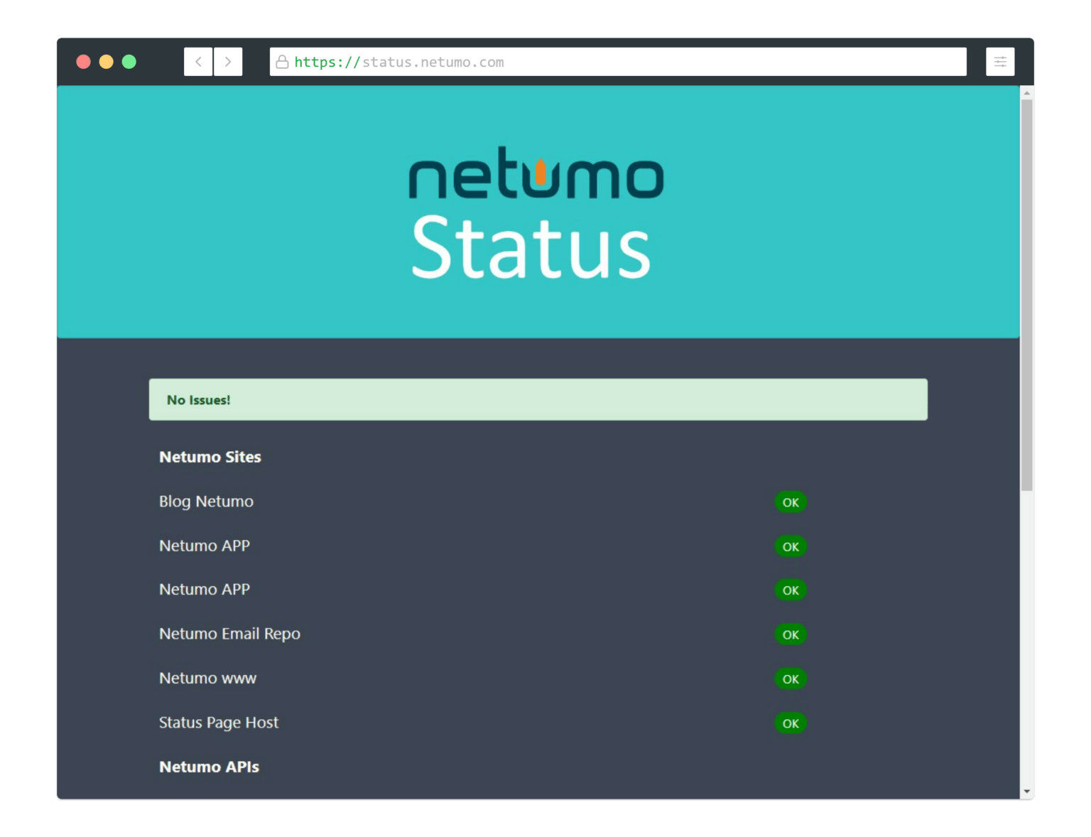 Status Pages - Netumo